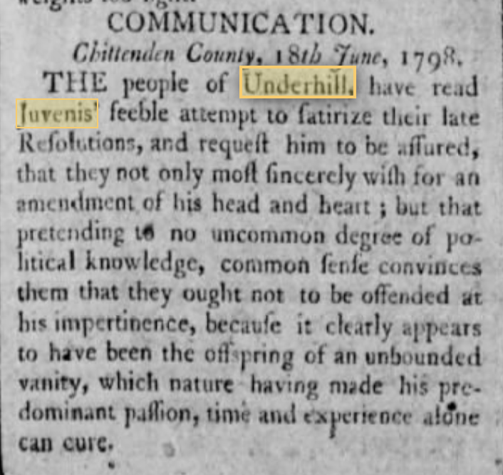 Underhill History – Underhill Historical Society